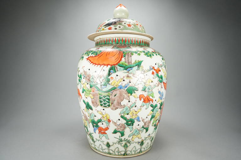 Chinese Massive Lidded Jar