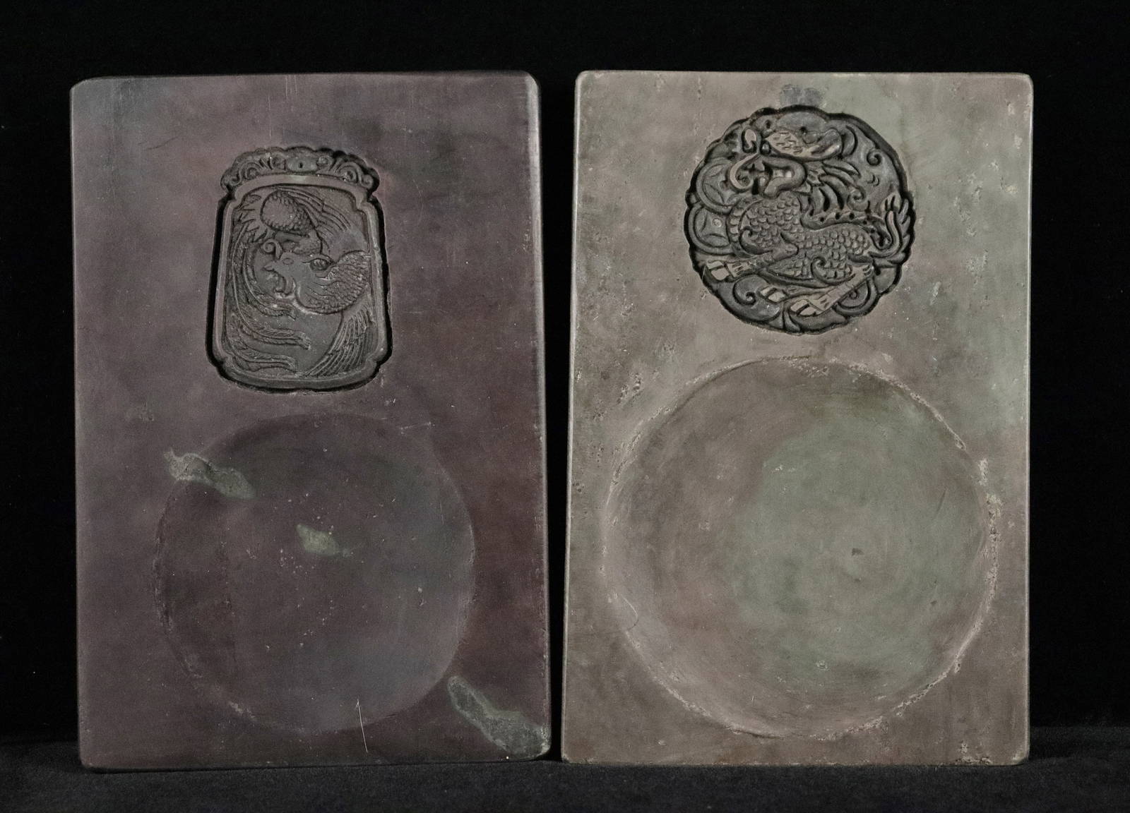 2 Chinese Carved Ink Stone Auction