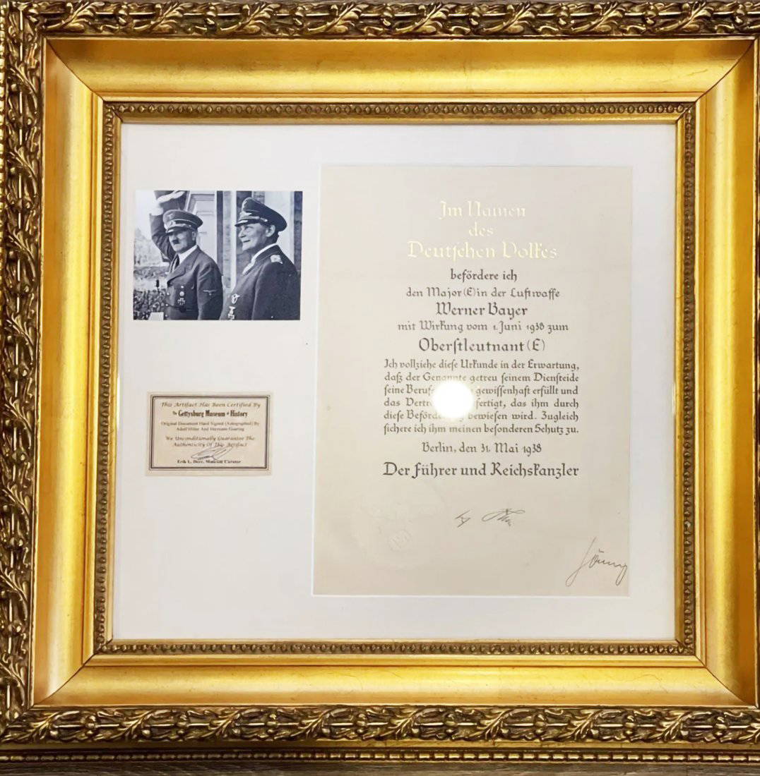 Adolf Hitler Hand Signed Important Nazi Document Auction