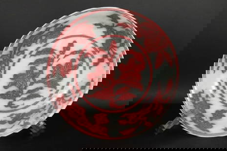 2 Chinese Red Plates Auction