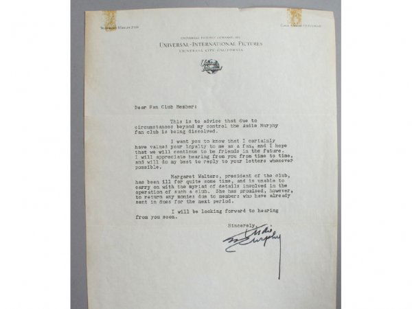 42: Audie Murphy Autograph