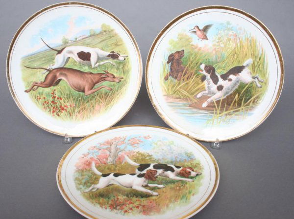 471: Three R.K. Beck Sporting Dog Plates