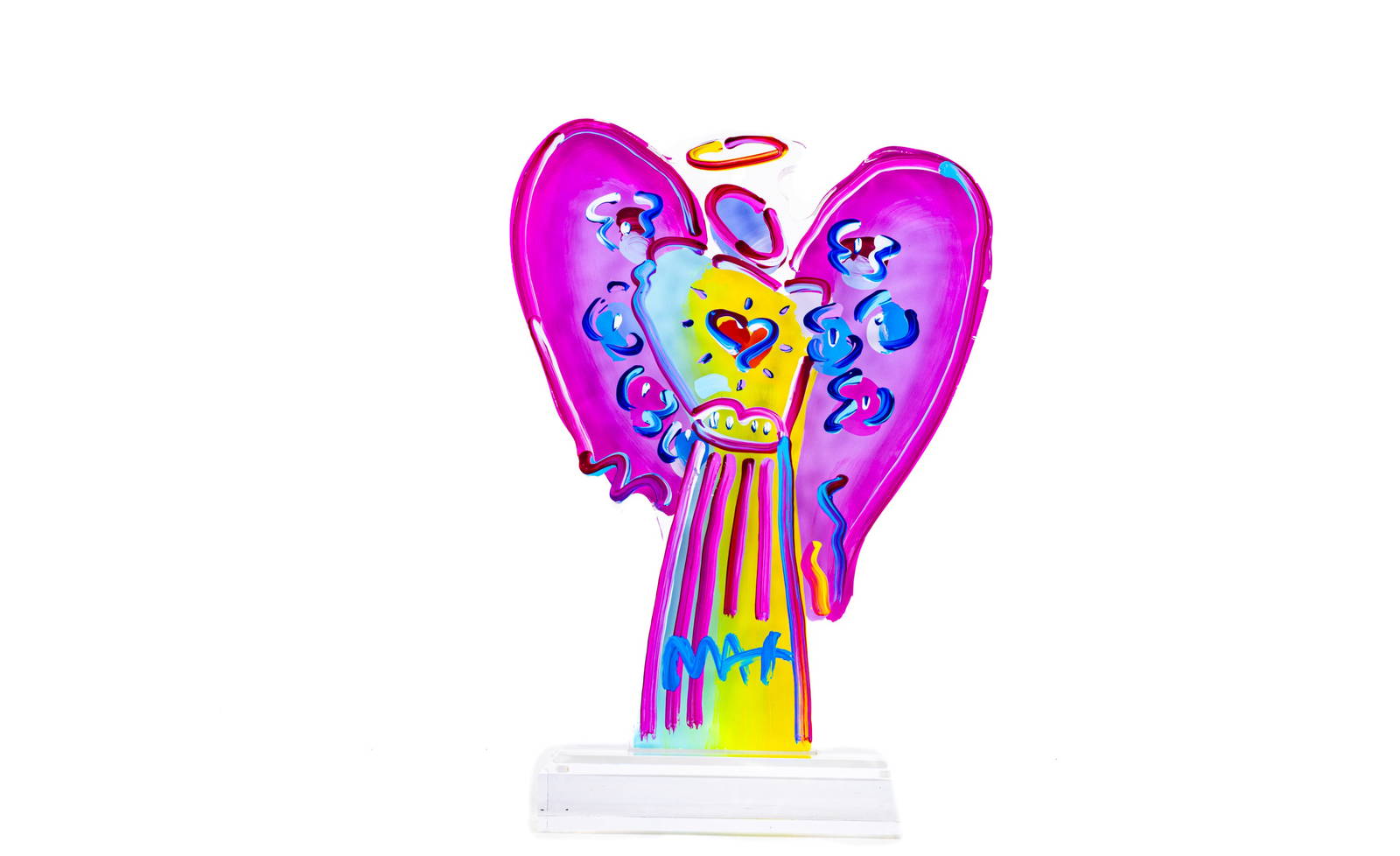 Peter Max Pink Angel With Heart Acrylic Sculpture 2017 Large 18 ...