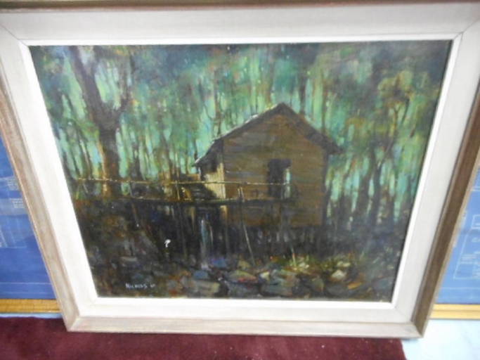Original Roy Nichols Oil Painting "mill In The Woods"
