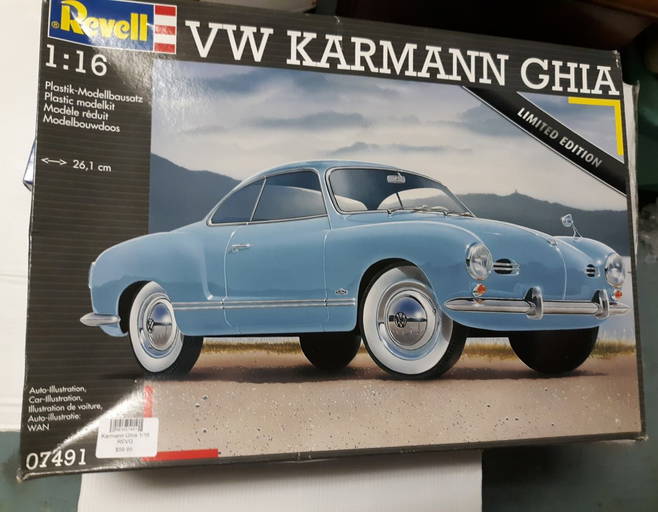 Vintage Revell 1/16 Karmann Ghia Model Kit New In Box