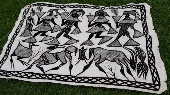 Senufo Korhogo Textile Mud Cloth Painting