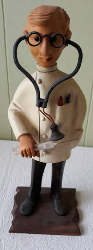 Antique Romer Italy Wood Handcarved Doctor Statue