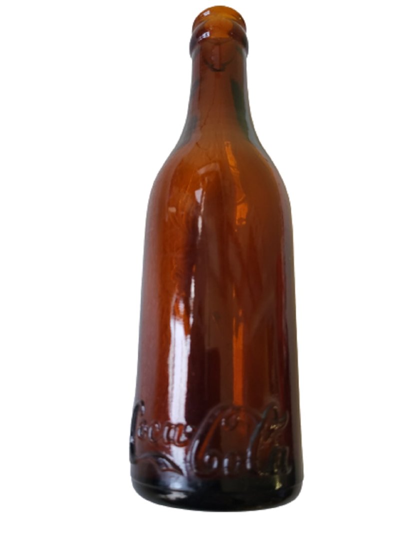 Rare Early Coca Cola Amber Script Glass Bottle Straight Side Norfolk Va
