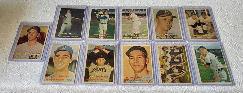 1957 Topps Baseball Complete Set (407) Mantle, Mays, Koufax Ex Nm