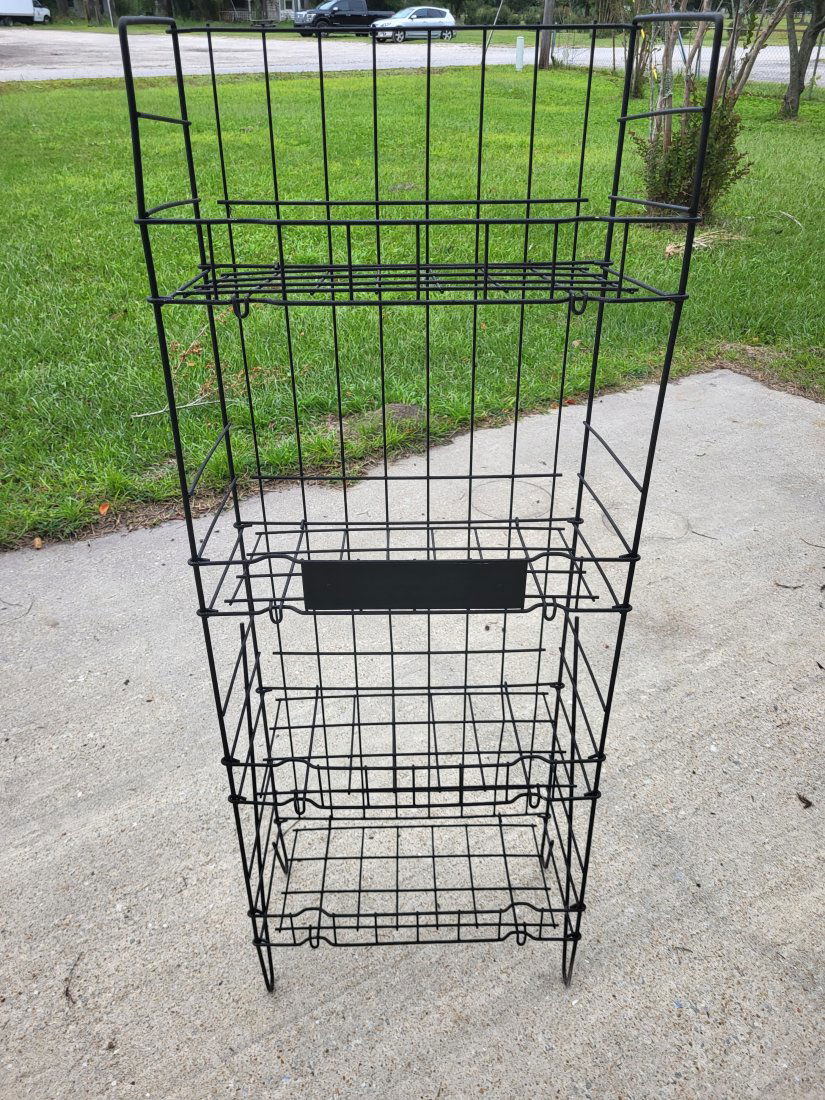 Vtg Lance? Wire Mesh Display Rack 54" Tall Auction