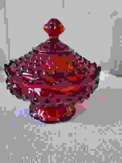 Ruby Red Fenton Hobnail Candy Dish Cranberry Auction
