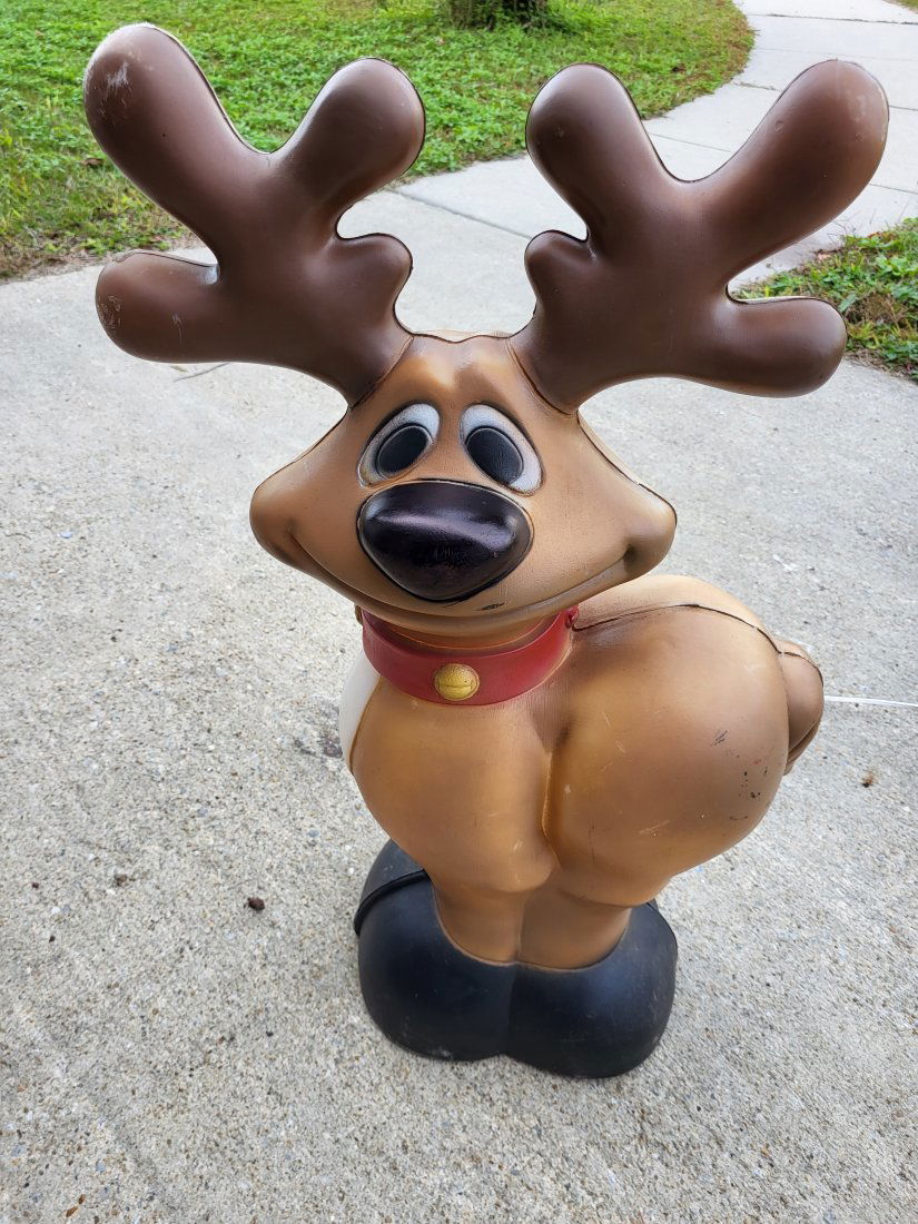 Vintage General Foam Plastic Blow Mold Reindeer