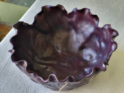 Purple Cabbage Studio Bowl 12" By Patricia Garrett
