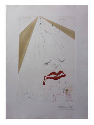 Salvador Dali Original Etchings With Color Added
