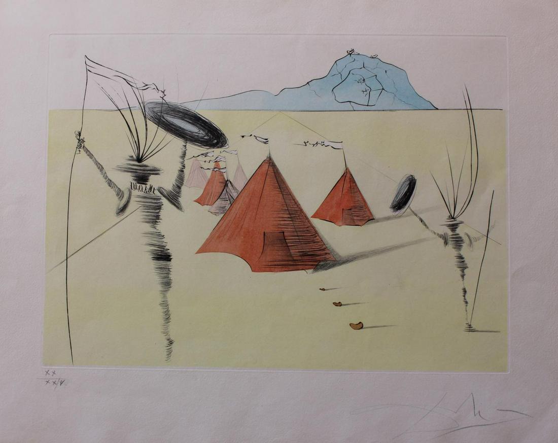 Salvador Dali Original Etching With Color By Stencil