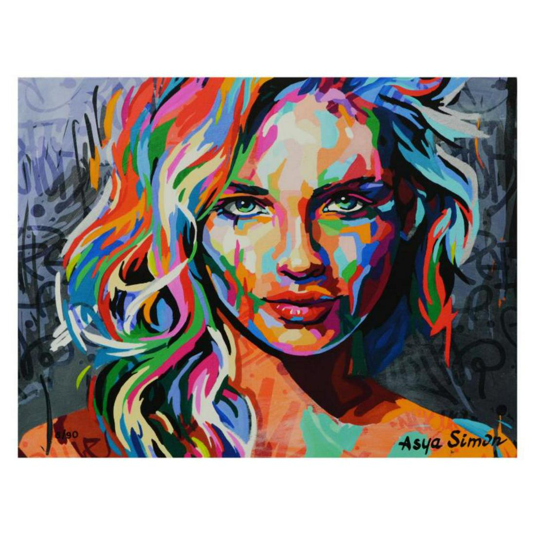 For Auction: Asya Simon, "Secrets" Limited Edition on Canvas, (#0110 ...