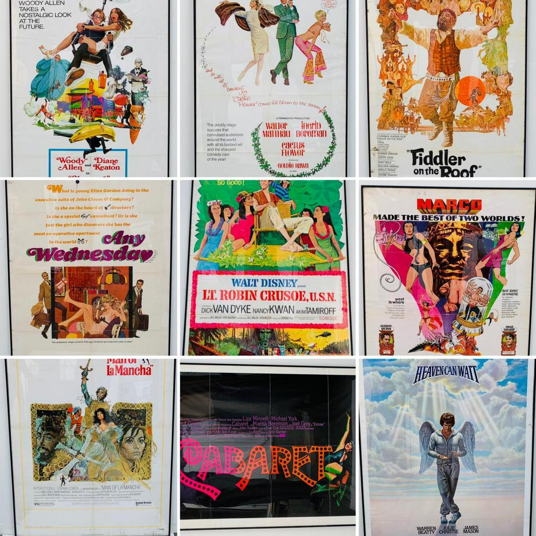 Collection Of 9 Vintage Movie Posters