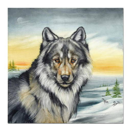 Martin Katon, "winter Wolves" Original Oil Painting On