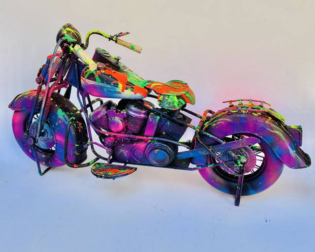 Buy E.M. Zax- Hand Painted metal sculpture "Harley | Robinhood Auctions ...