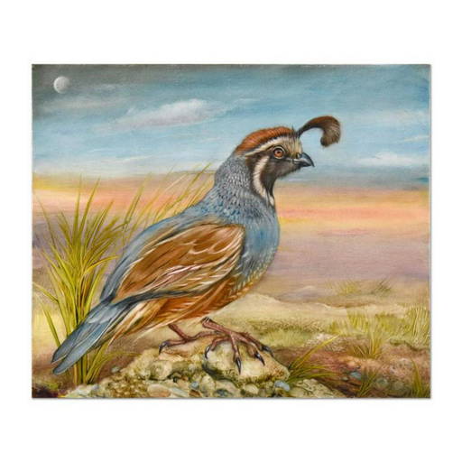 Martin Katon, "california Quail" Original Oil Painting