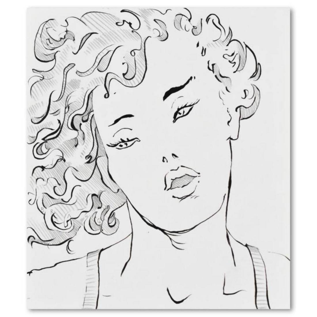 Charles Lynn Bragg, "sexy Marla" Original Ink And Pencil Drawing, Hand ...