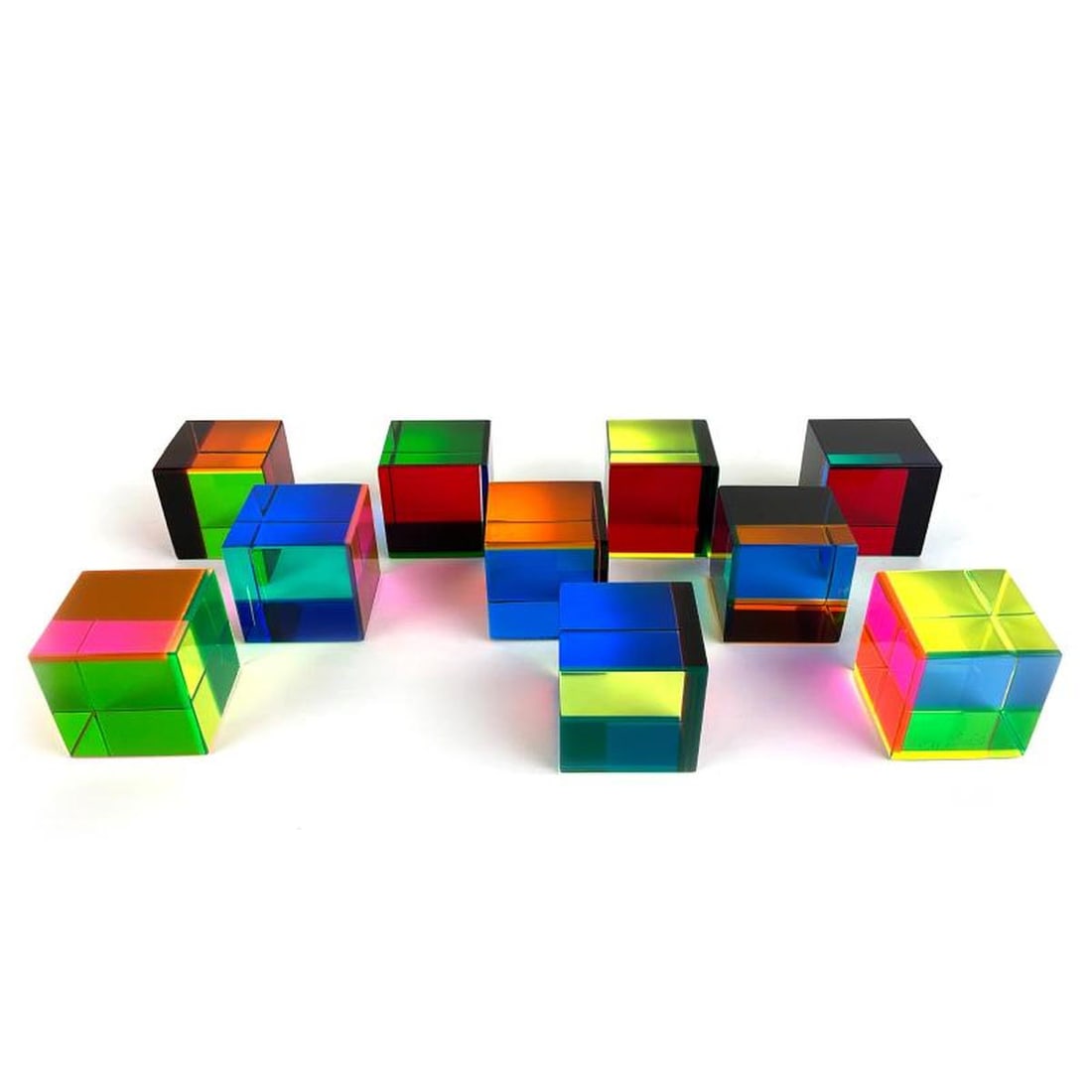 Vasa, Set Of 10 Acrylic Cube Sculpture, Hand Signed With Letter Of ...