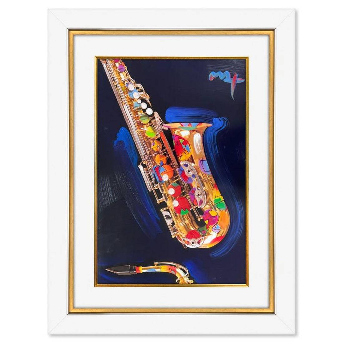 Peter Max, "jazz" Framed One-of-a-kind Acrylic Mixed Media (48.5" X 36. ...