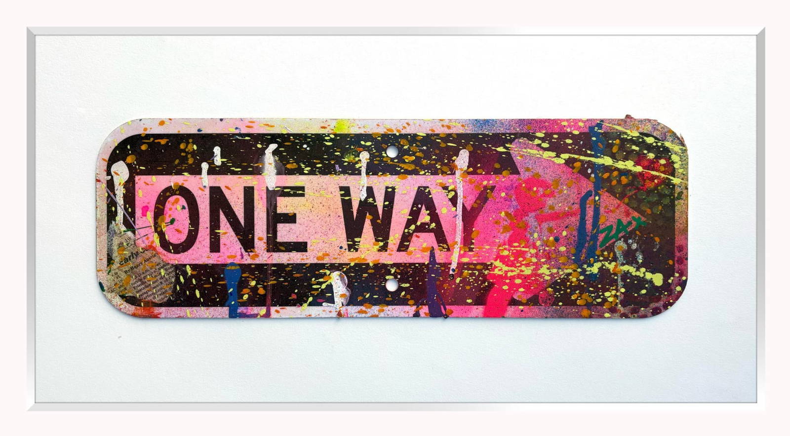 E.m. Zax- 1/1 Hand Painted Metal Steet Sign Auction