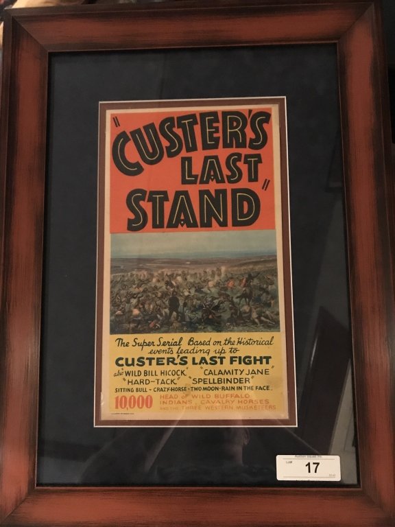 Framed Original Custer's Last Stand Serial Poster
