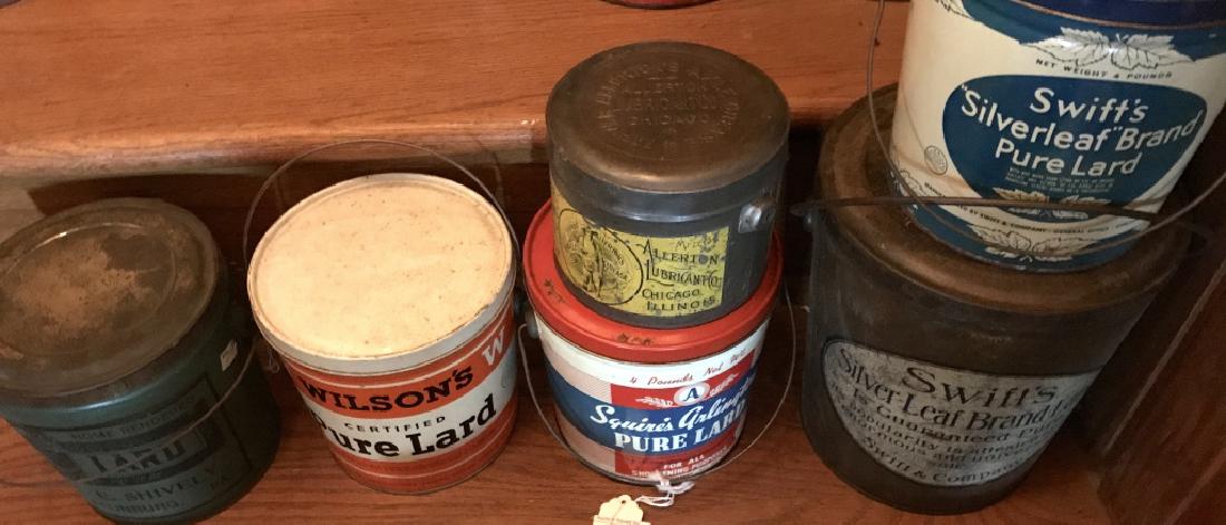 Assorted Vintage Lard Cans