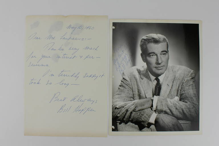 William Hopper, Autographed Photo & Letter