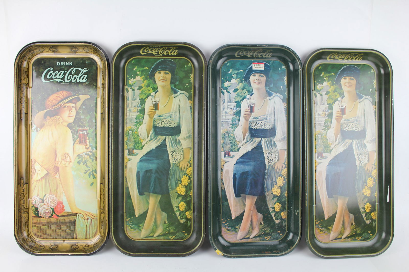 Four Rectangular Coca Cola Serving Trays