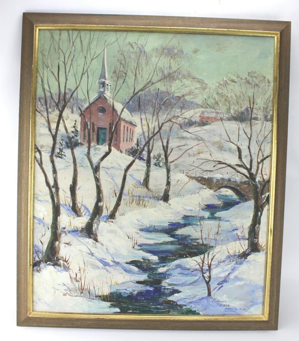 Florence Prince Ewing, Winter Scene, O/c