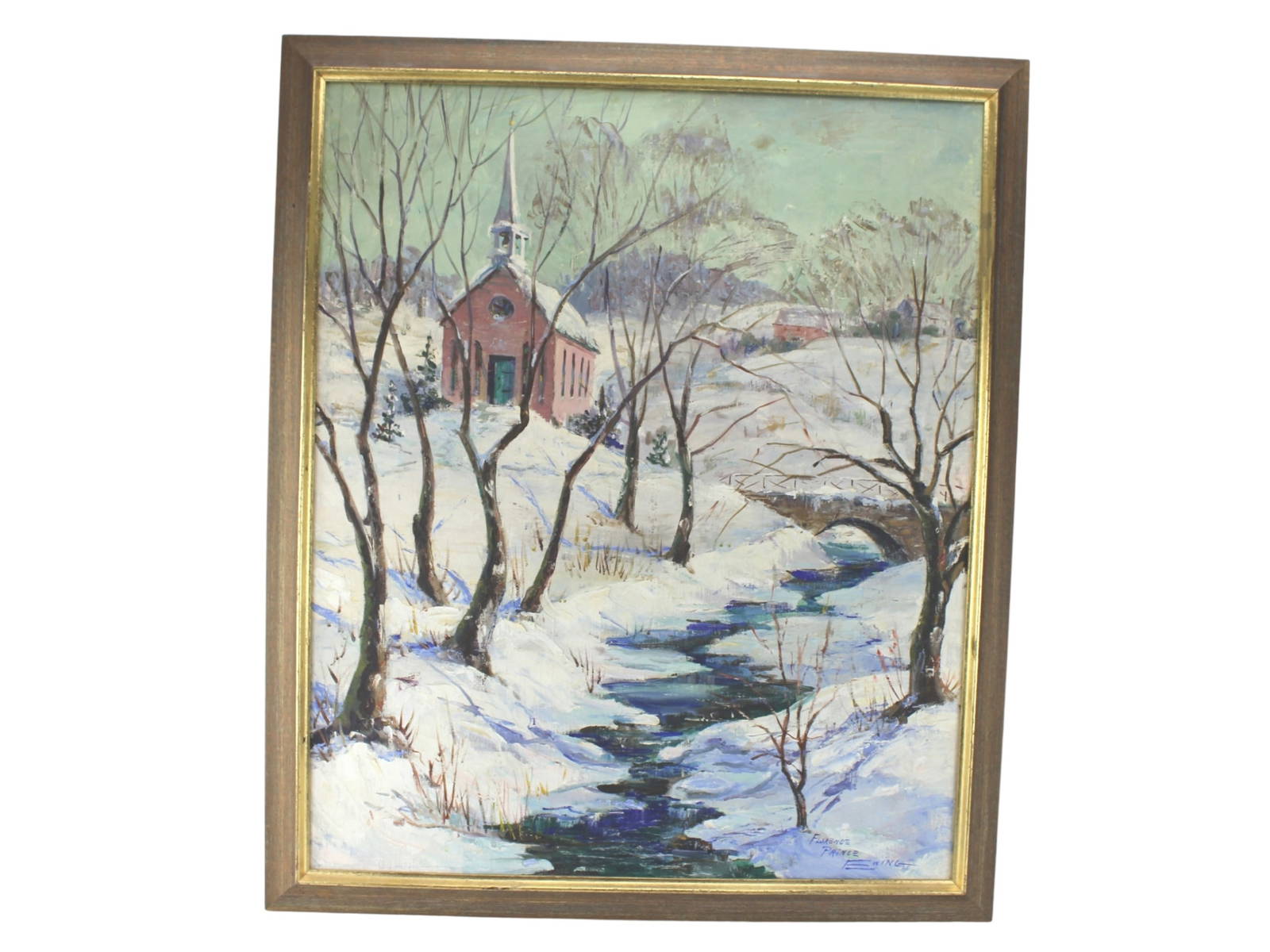 Florence Prince Ewing, Winter Scene, O/c Auction