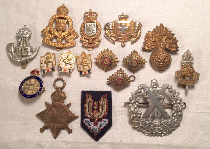 British Wwii And Wwi Pins Badges Medals
