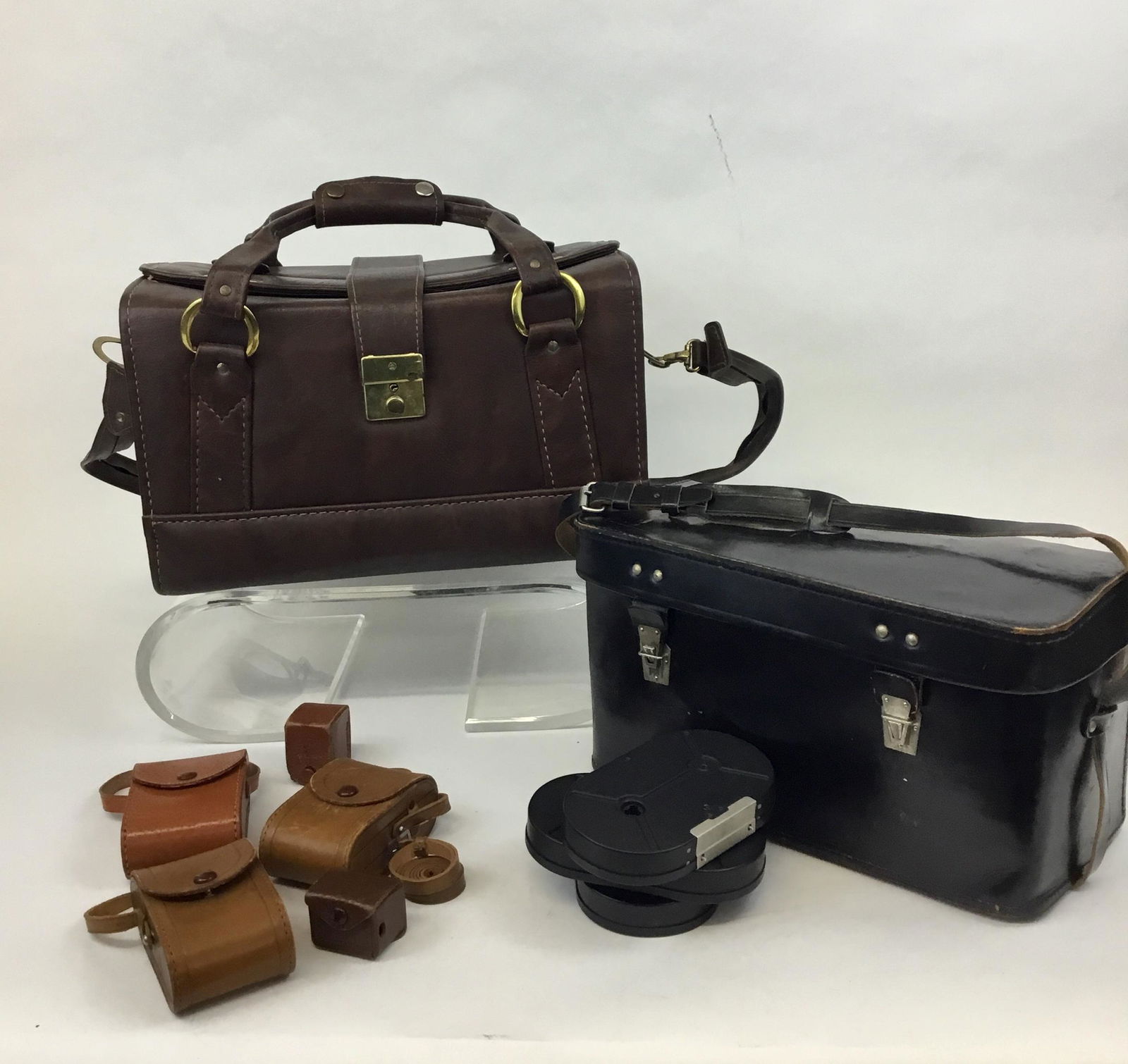 Vintage Camera Cases Leather Italy Movie Film Reels