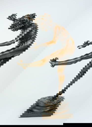 Bronze Clad Figure Of Girl After Colinet Juggler