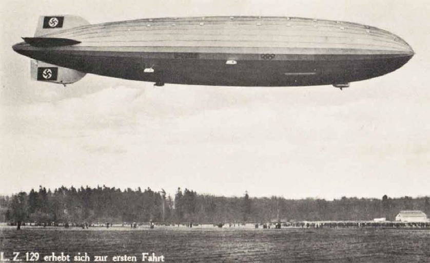 German Ww2 Nazi Deutschland Postcard Zeppelin, 1939