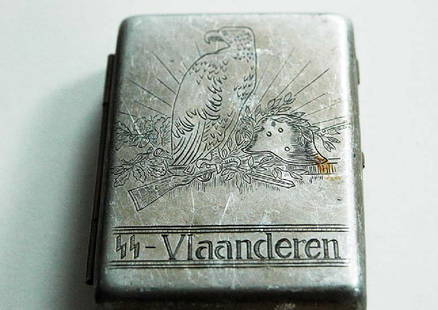 Wwii German Waffen Ss Totenkopf Cigarette Case