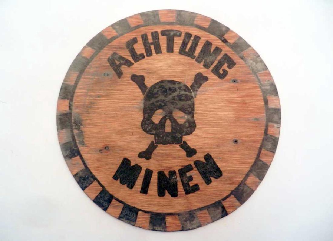 German Ww2 Plate Caution Mines Achtung Minen
