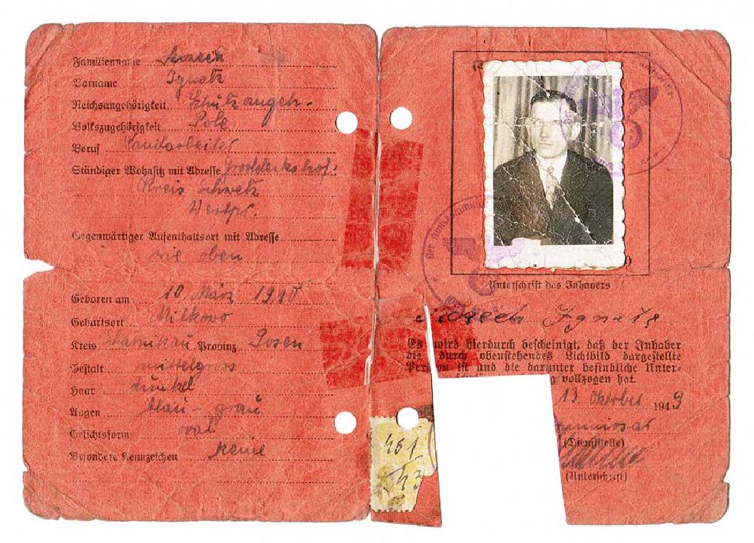 German WW2 Personal Ausweis ID Document, 1943