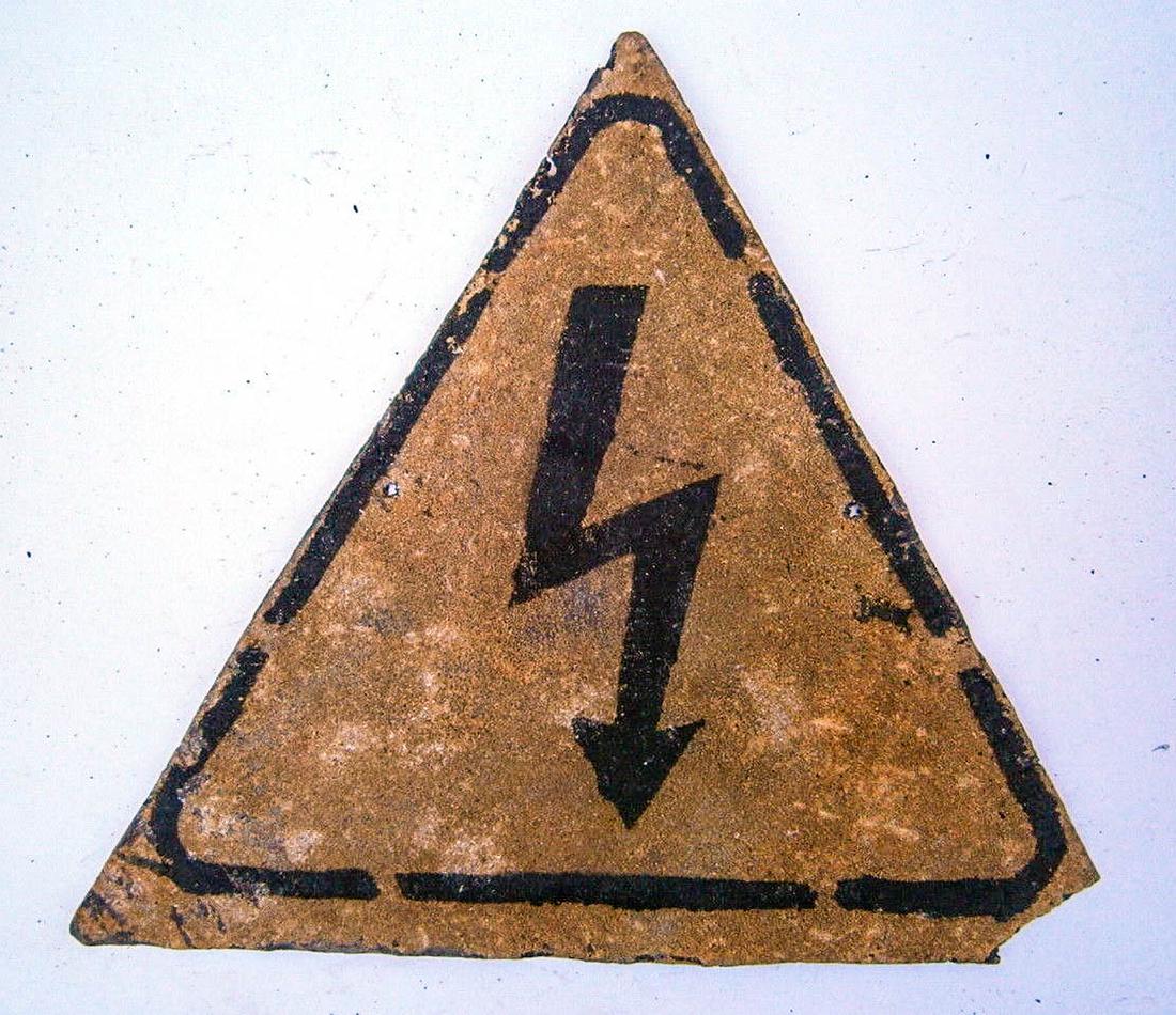 Original German Ww2 Danger Plate, Iron Delta, Stop