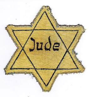 Jewish Ww2 Yellow Star Of David Jude Fr. Litzmannstadt