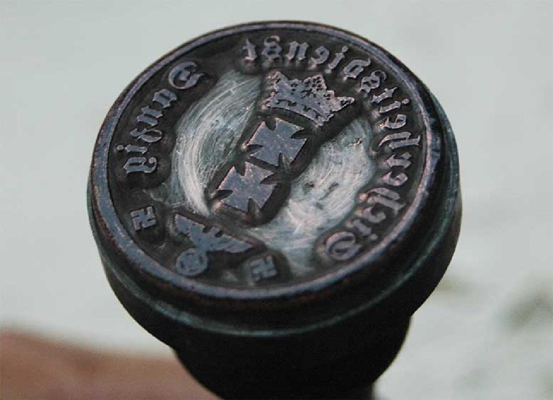 German Ww2 Stamp Ink Danzig Stadt Polizei