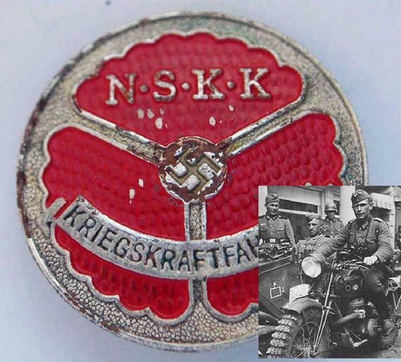 German Ww2 Motorcycle Corp Badge, Marked Rzm