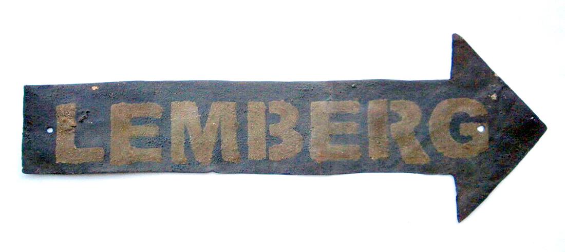 German WW2 Road Sign - Pointer Lemberg - Lviv