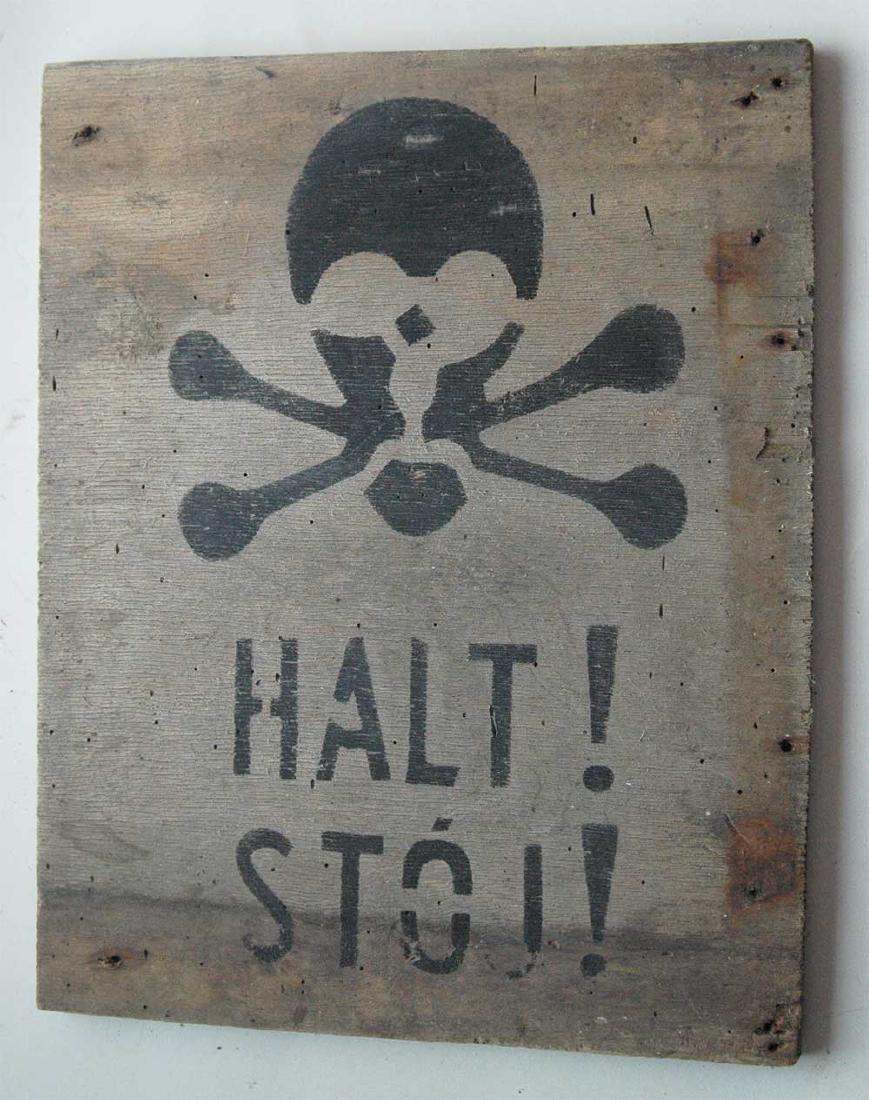 Rare German WW2 Sign Stoj - HALT
