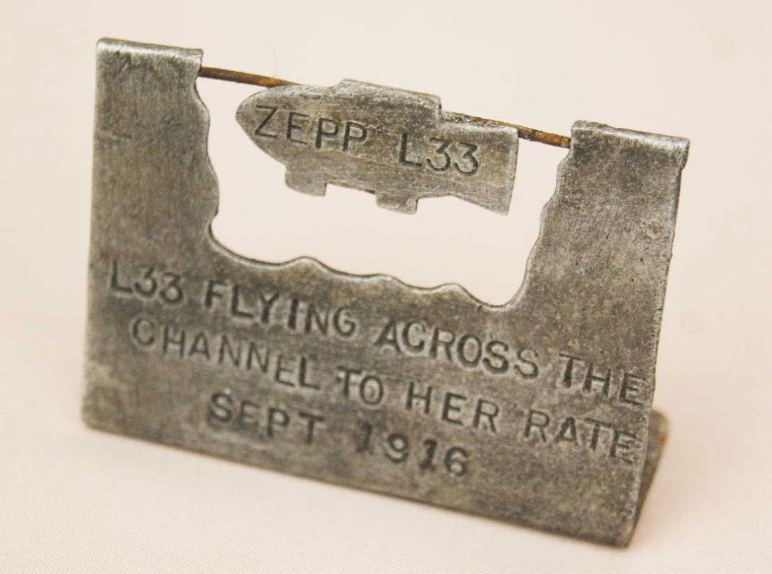 Unusual German WW1 Zeppelin L33 Plate, Trench Art