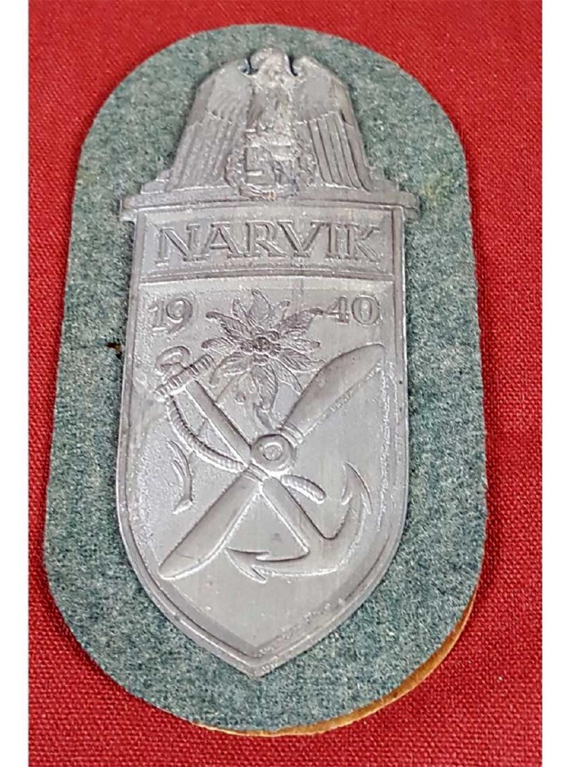 German WWII NARVIK Combat Shield for Luftwaffe, 1940