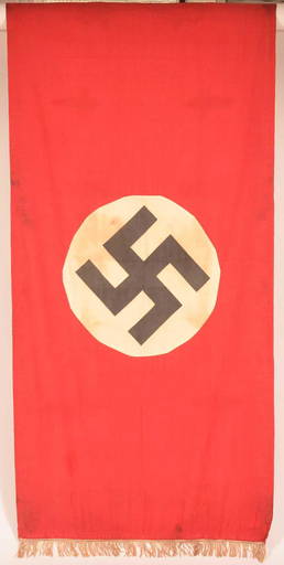 Large German Ww2 Nazi Banner, Flag W. Swastika
